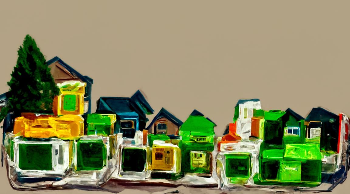Little Boxes Made of Ticky Tacky - AI Generated Artwork - NightCafe Creator