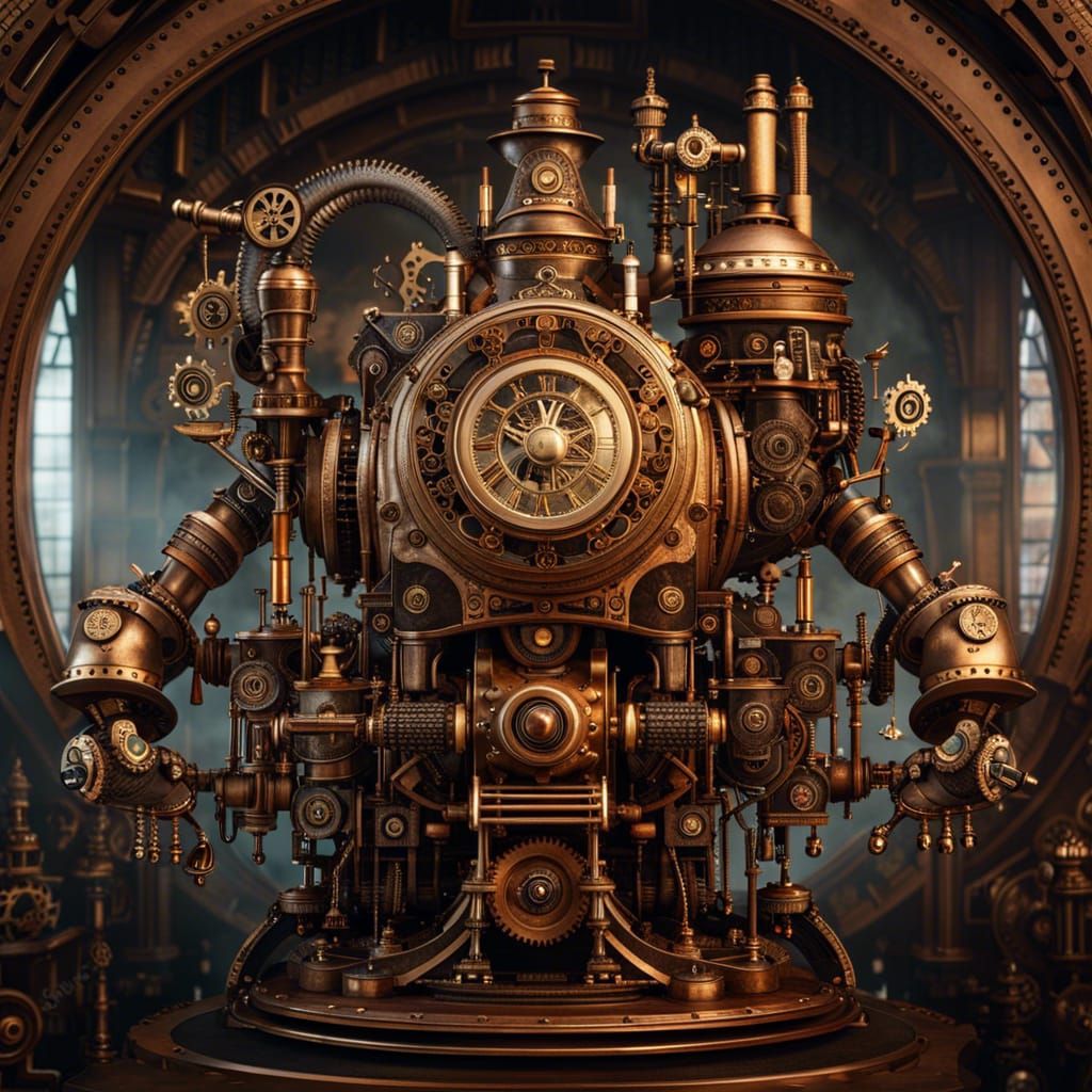 Steampunk Machinery - AI Generated Artwork - NightCafe Creator