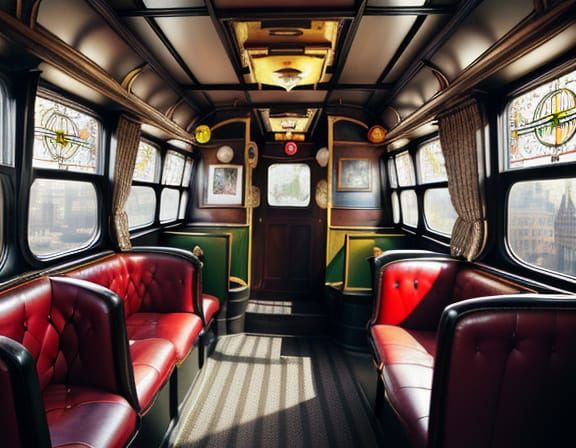 Fantasy Art-Deco Bus Interior - Fantasy Art-Deco Bus Interio...