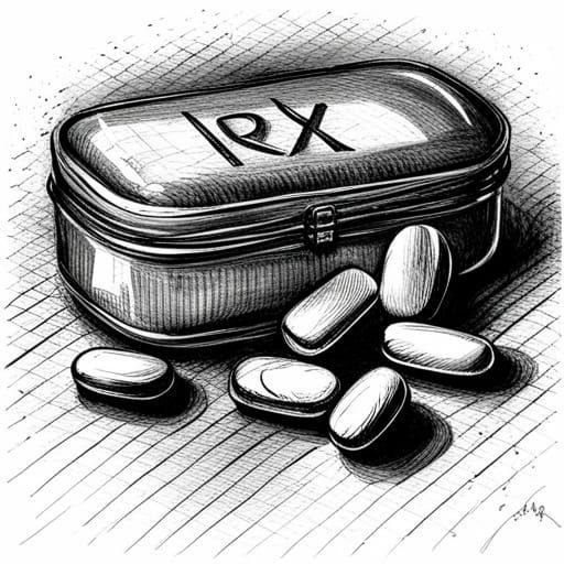 rx logo with pill box - AI Generated Artwork - NightCafe Creator