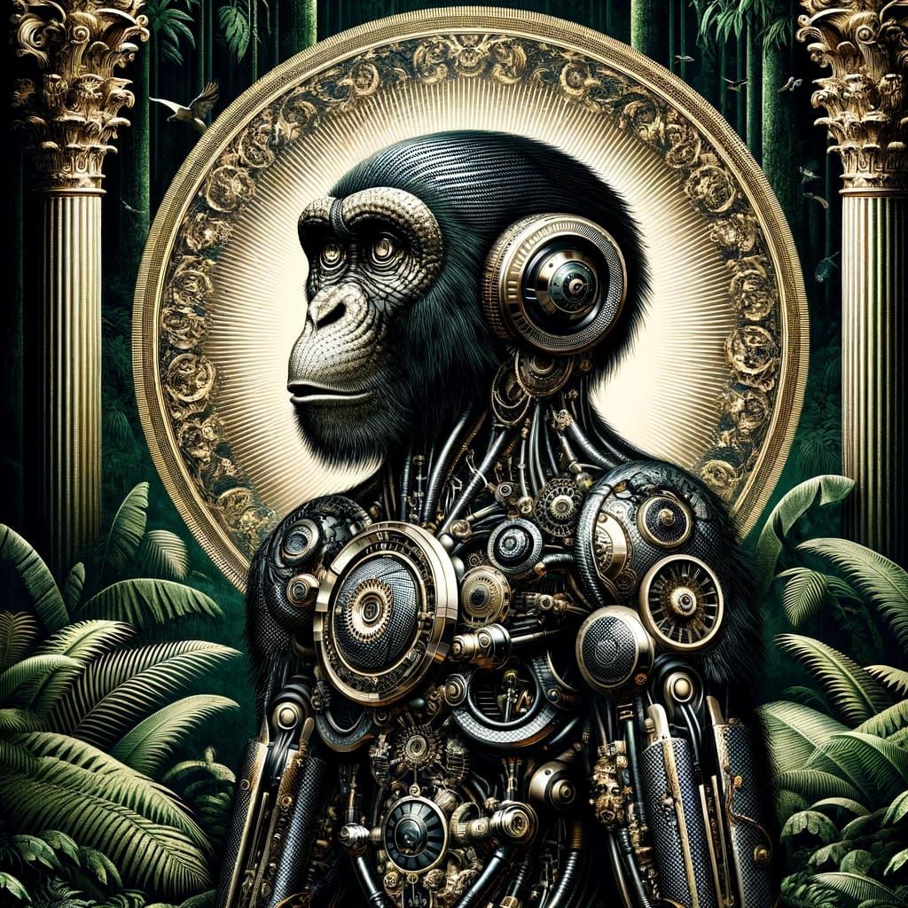 Bionic Monkey-man - AI Generated Artwork - NightCafe Creator