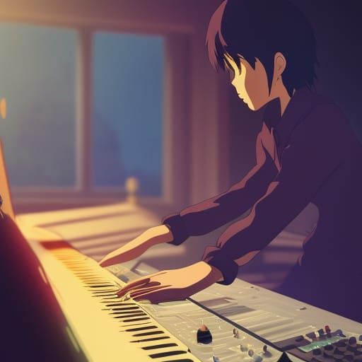 Music Producer chopping samples - AI Generated Artwork - NightCafe Creator