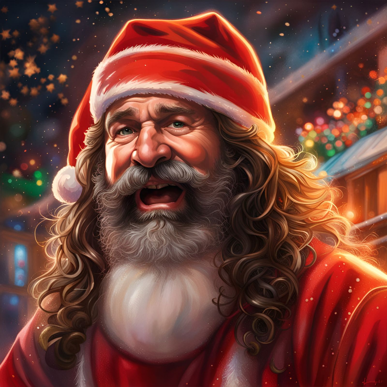 Mick Foley as Santa claus - AI Generated Artwork - NightCafe Creator