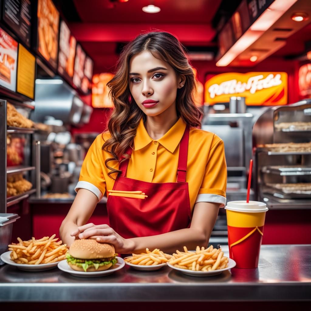 Fast Food Worker - AI Generated Artwork - NightCafe Creator