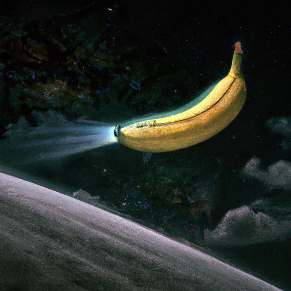 banana floating in outer space - AI Generated Artwork - NightCafe Creator