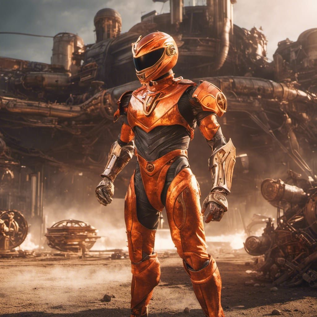 Orange Power Ranger - AI Generated Artwork - NightCafe Creator