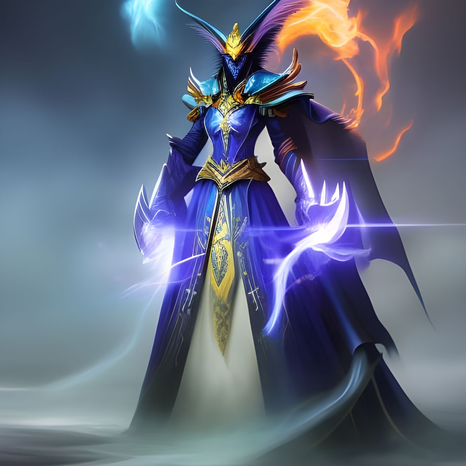 warlock blue magic - AI Generated Artwork - NightCafe Creator