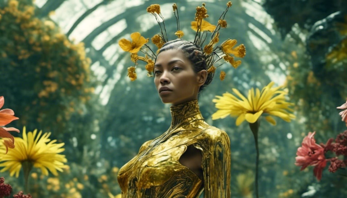 Aklien Queen in a Futuristic exotic Garden - AI Generated Artwork ...