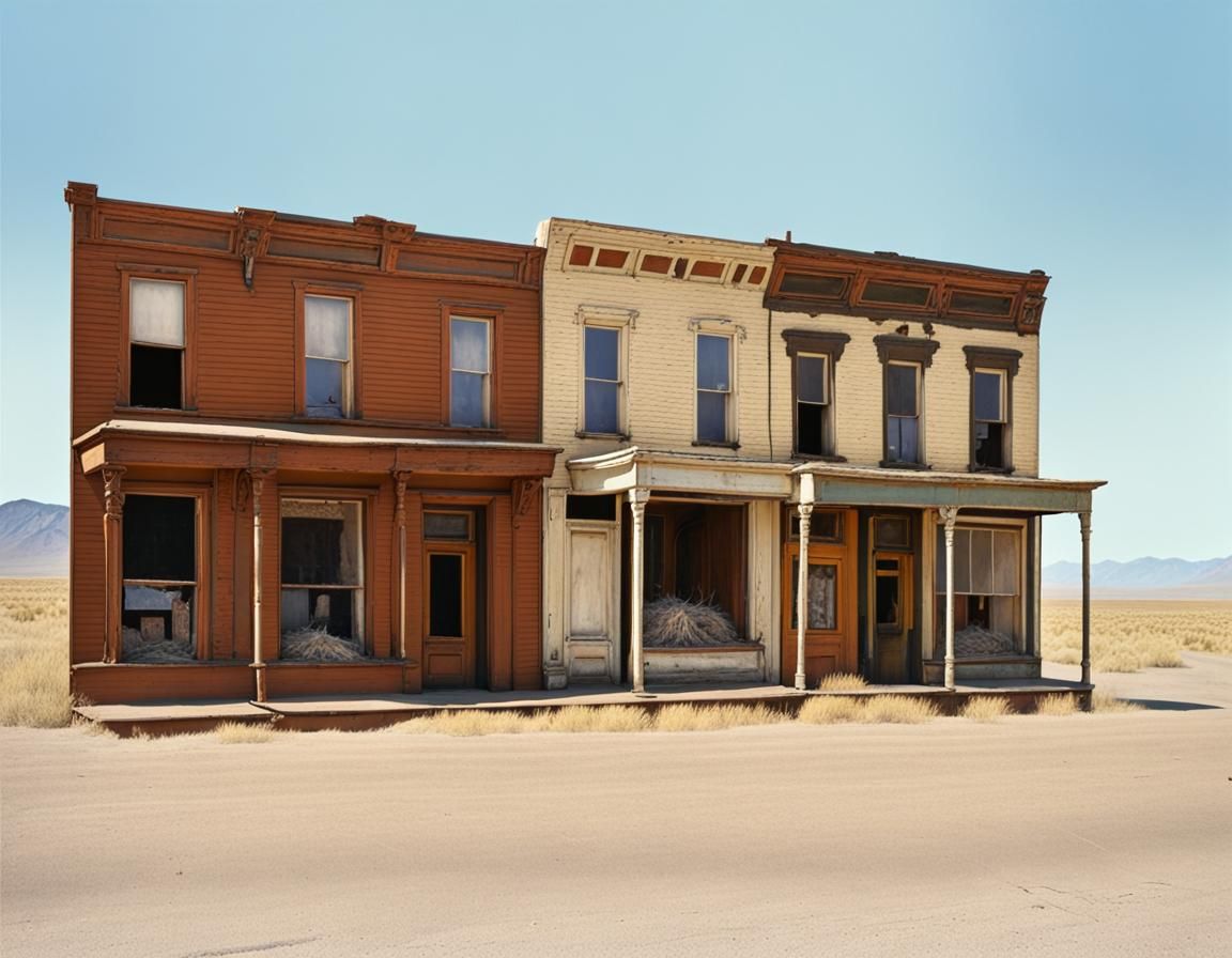art by Edward Hopper, Gordon Matta-Clark, ghost town main street ...