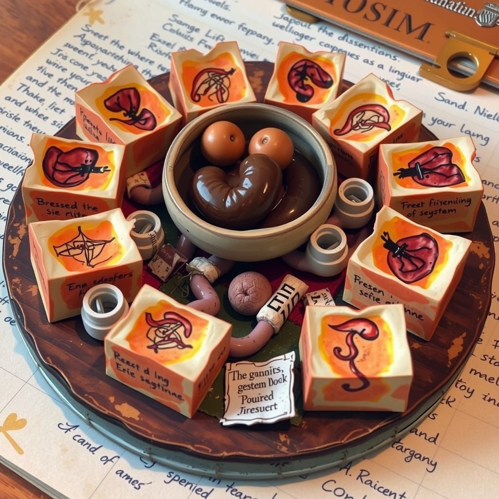 Whimsical Diorama of the Human Digestive System - AI Art