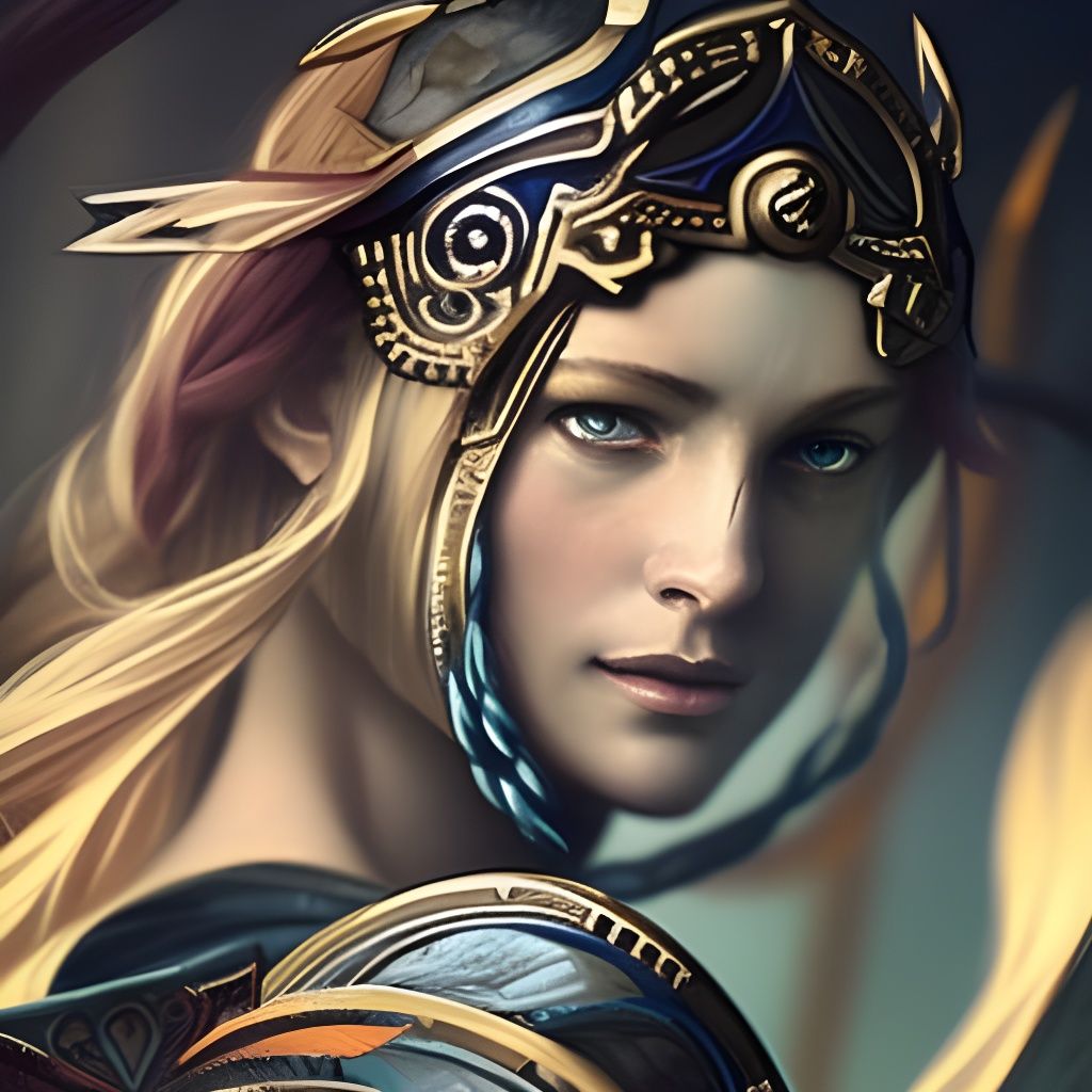 Valkyria - Freyia, Goddess of Valkyries in Dark Fantasy Styl...