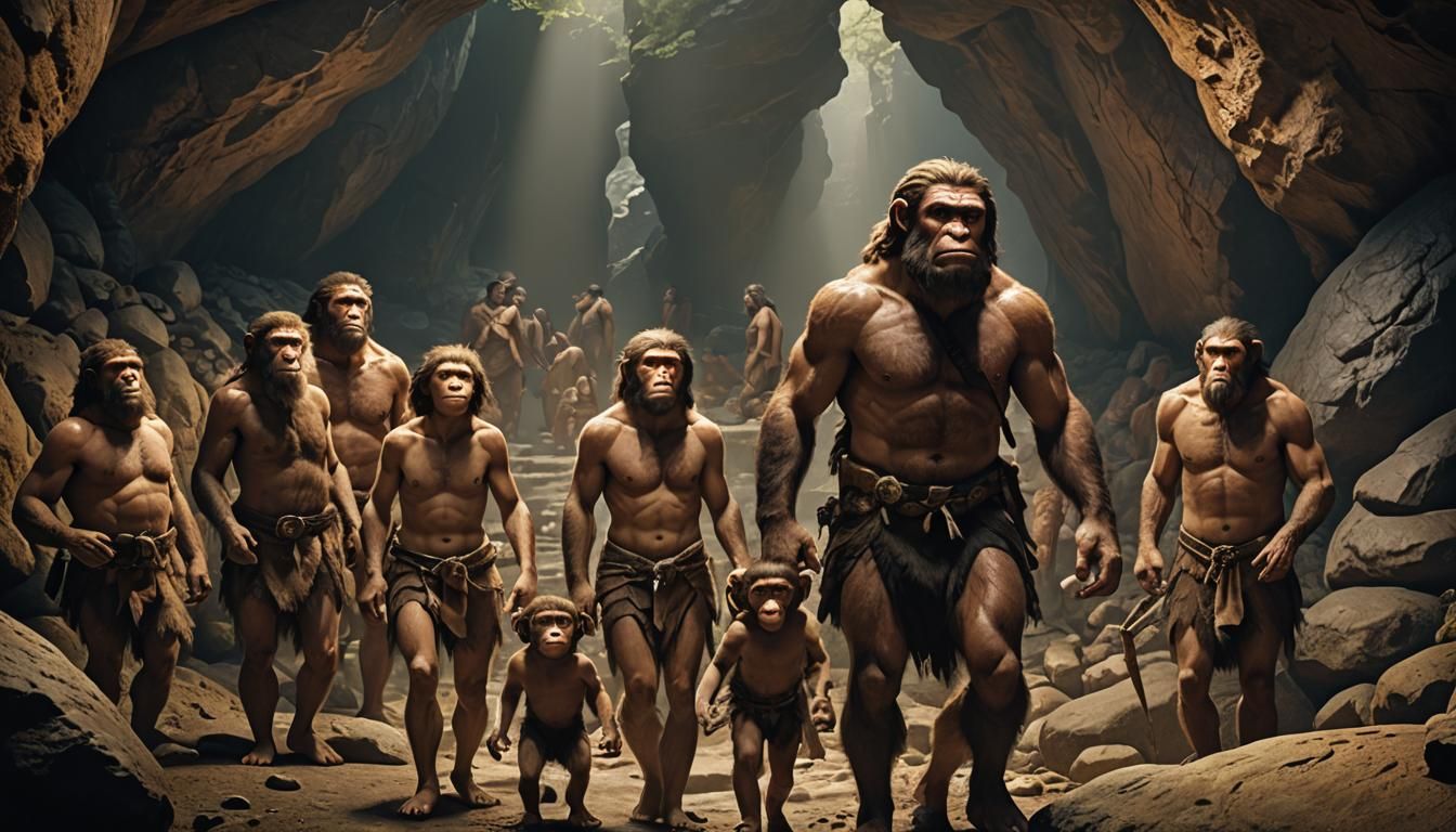 Prehistoric Group - AI Generated Artwork - NightCafe Creator