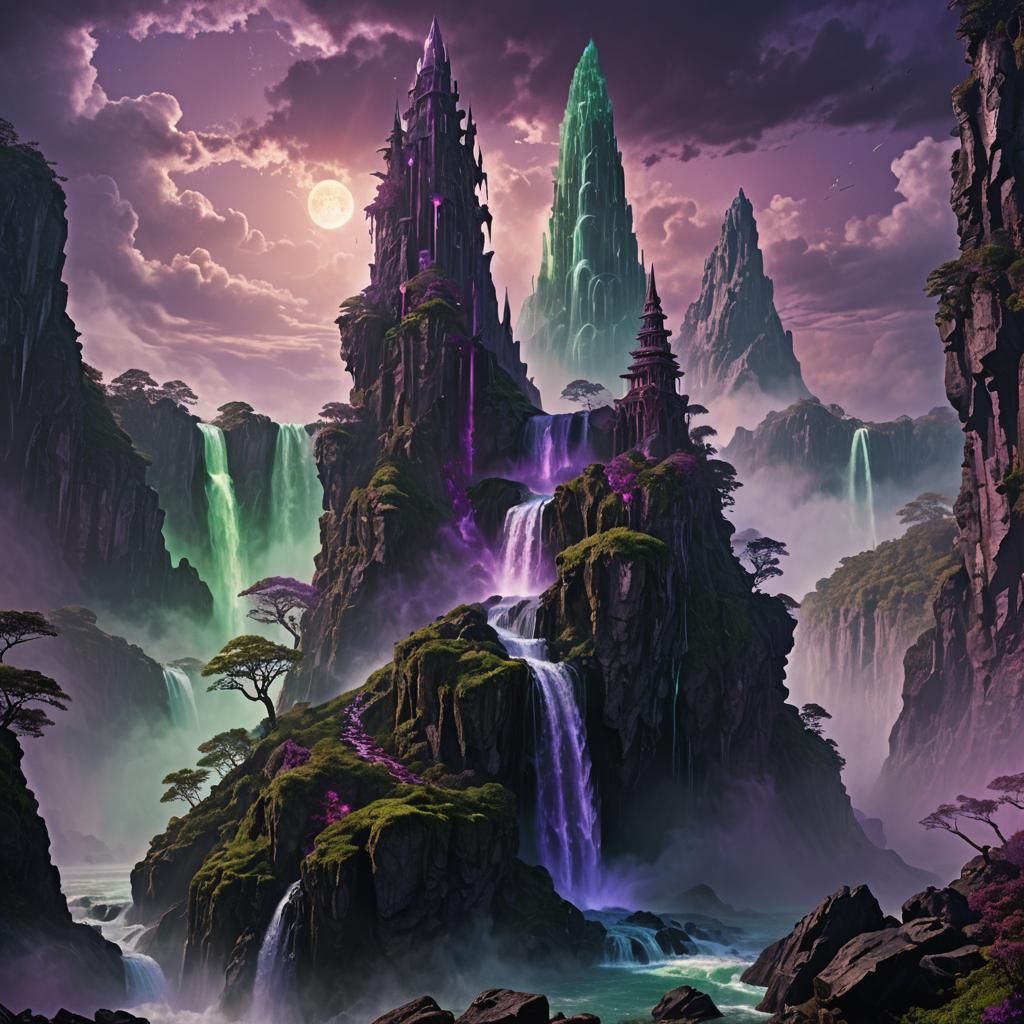 Obsidian tower. - AI Generated Artwork - NightCafe Creator