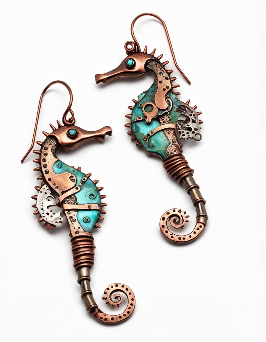 Steampunk Seahorse 240428 - AI Generated Artwork - NightCafe Creator