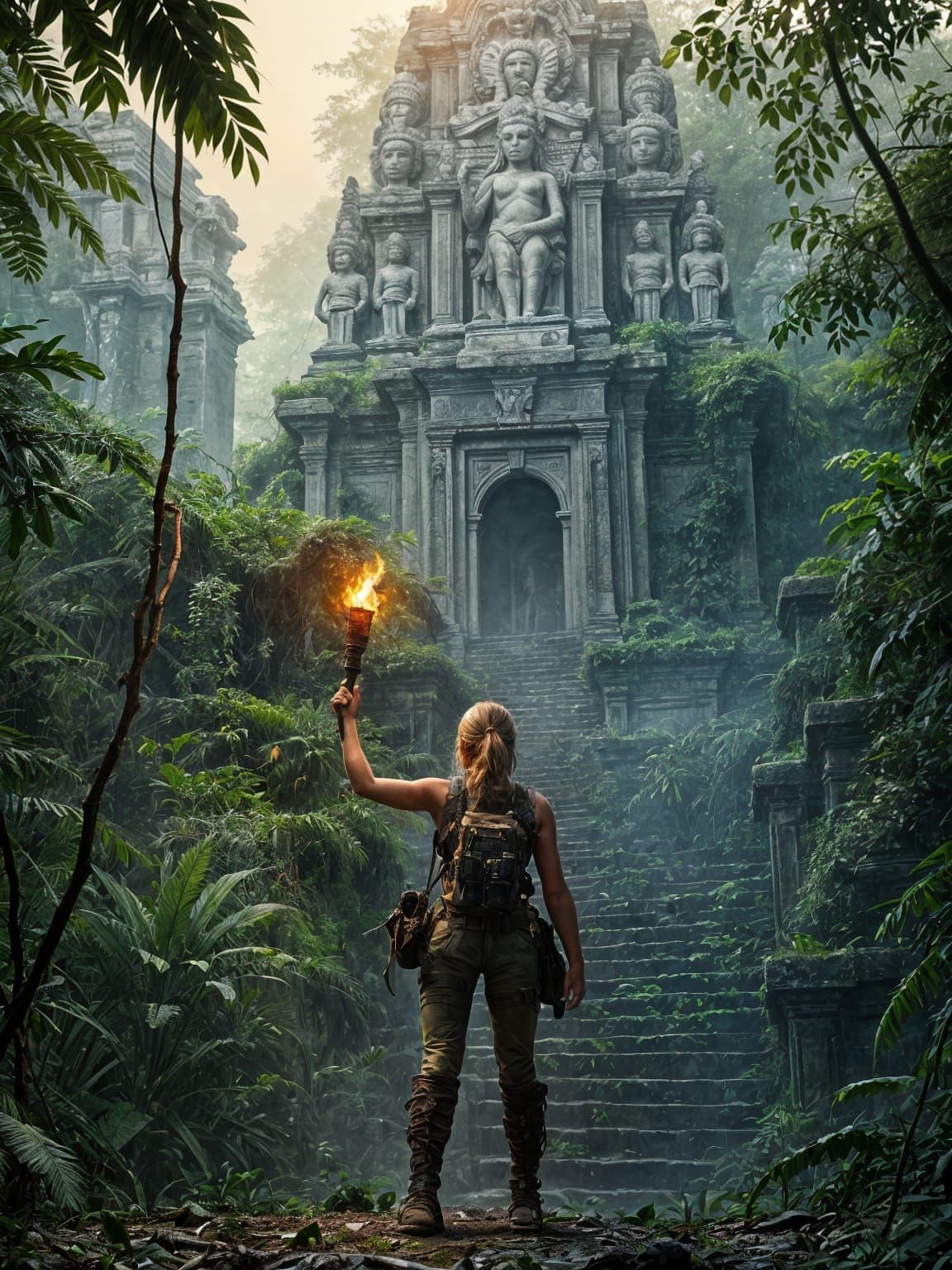 Adventurers & Explorers - Female Adventurer at Jungle Temple...