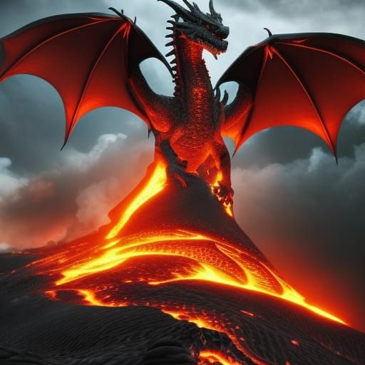 The Lava Dragon. - AI Generated Artwork - NightCafe Creator