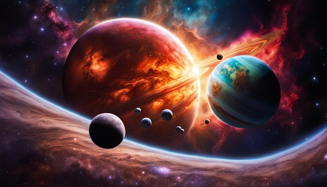 Planets collide - AI Generated Artwork - NightCafe Creator