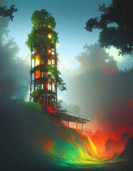 Post-Apocalyptic Treehouse (Ver 2, Evolved #1) - AI Generated Artwork ...