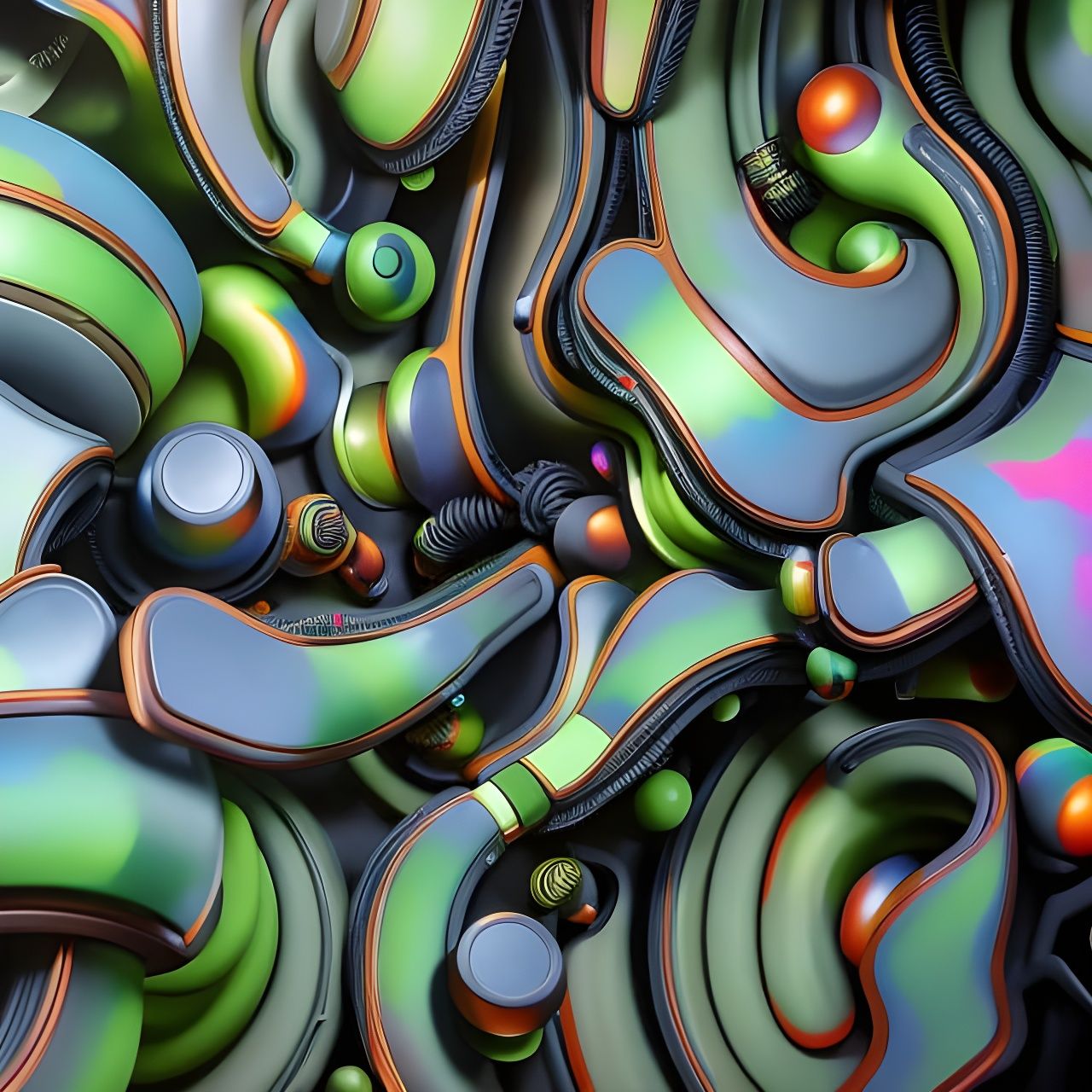 Abstract tech-mech urban art 05apr23 - AI Generated Artwork - NightCafe ...