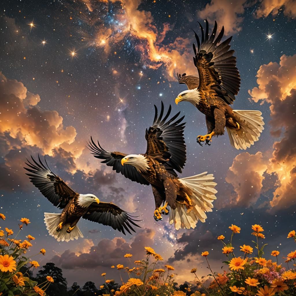 Eagles - AI Generated Artwork - NightCafe Creator