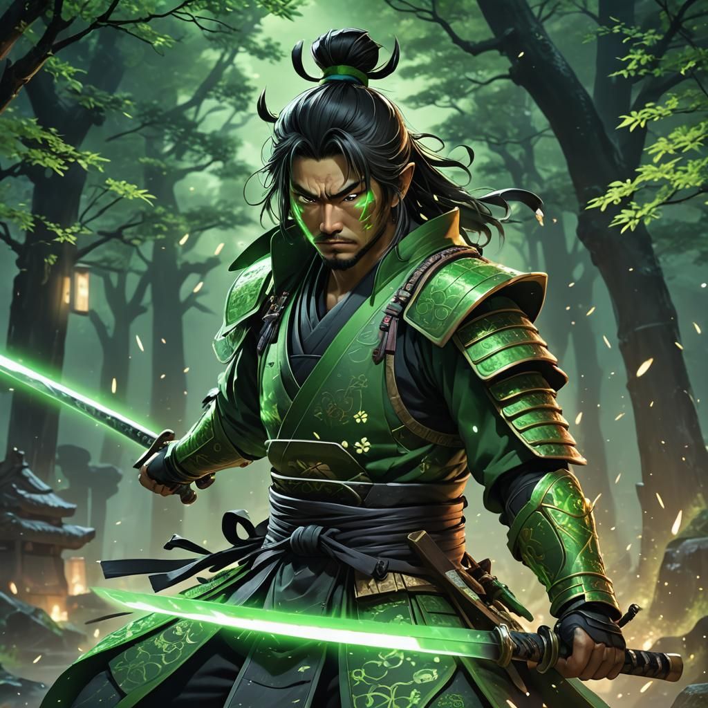 Samurai Dual-Wielder, Odd Sword - AI Generated Artwork - NightCafe Creator