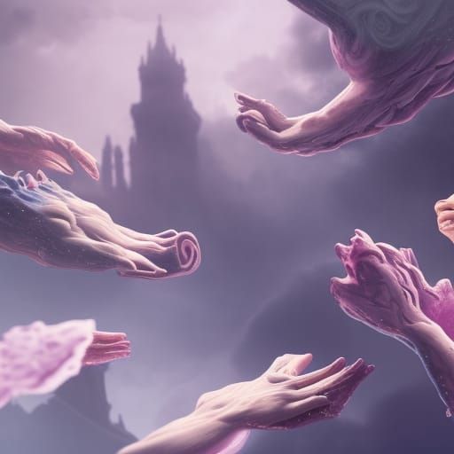 god like creatures playing with the world, pink - AI Generated Artwork ...