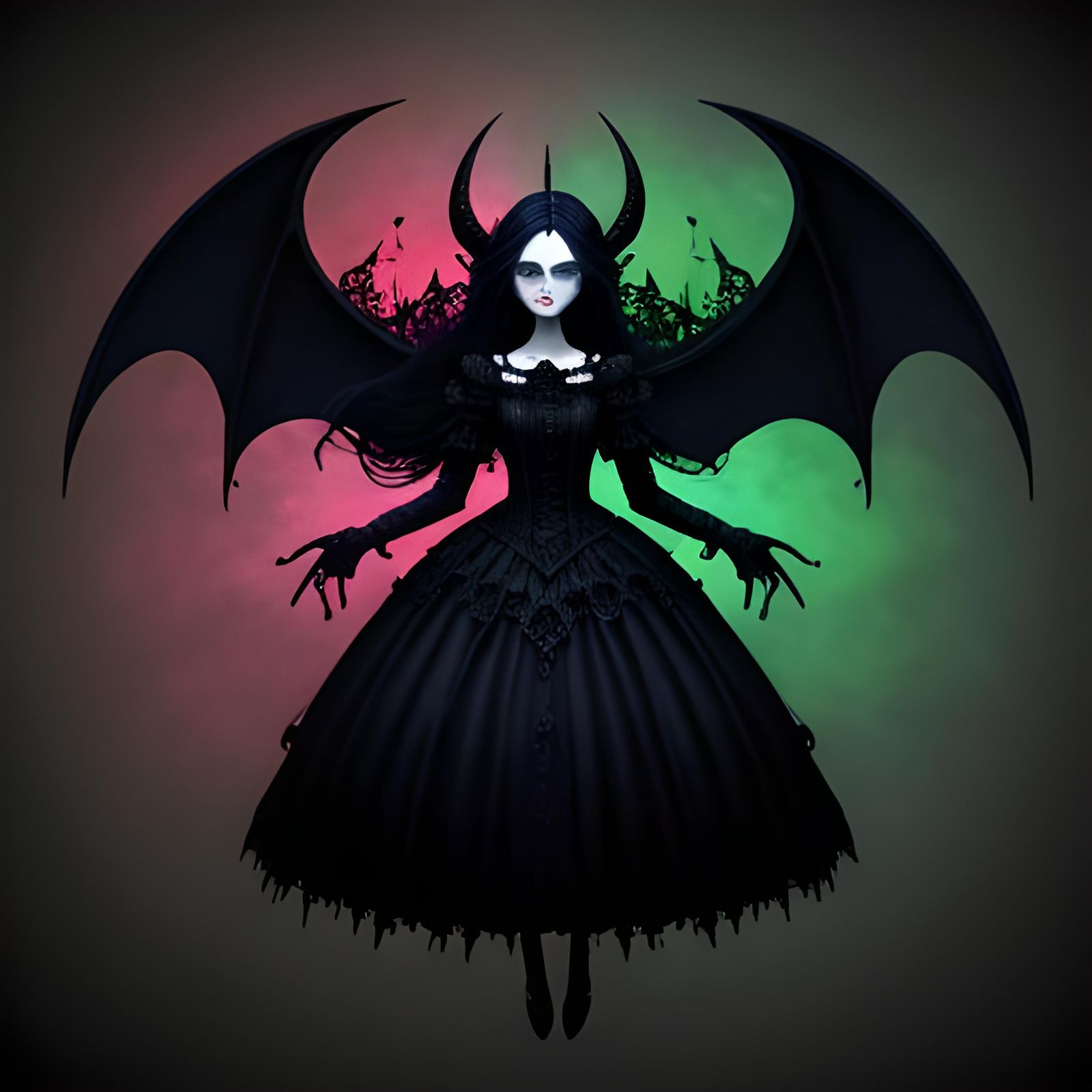 Beautiful Devil gothic art folk art mysterious colorful beautiful ...