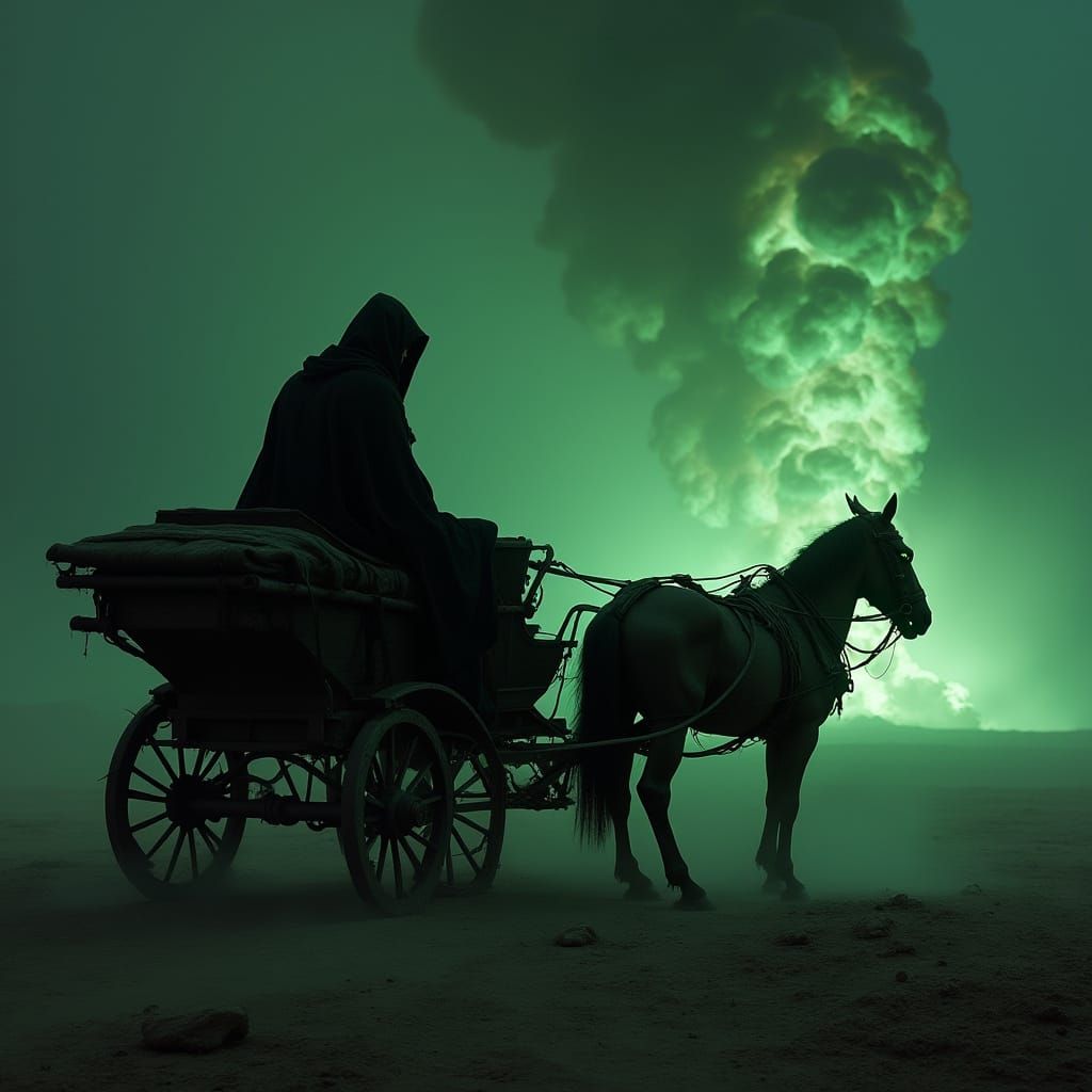 Dark Robed Figure Sees Cataclysmic Explosion in th... - AI Art