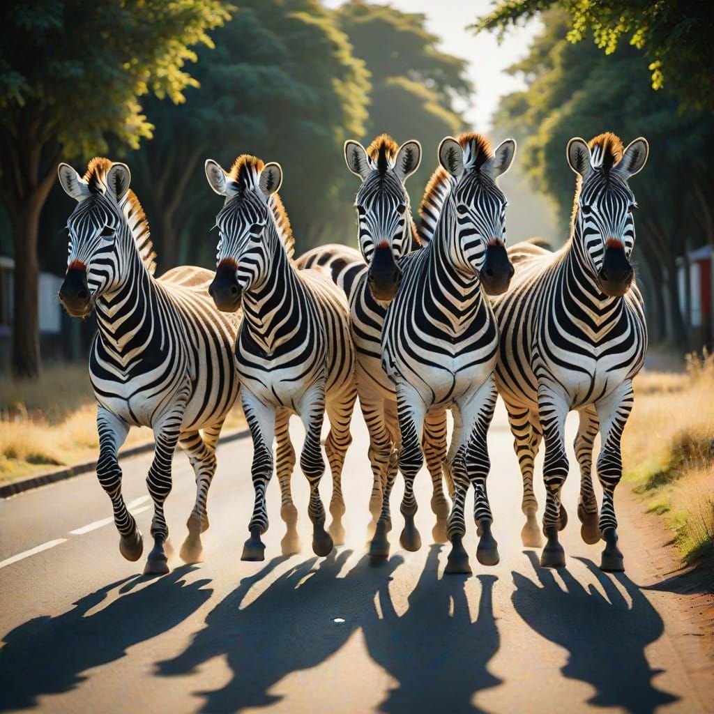 Wild Zebras Recreate Iconic Abbey Road Scene in Vi... - AI Art