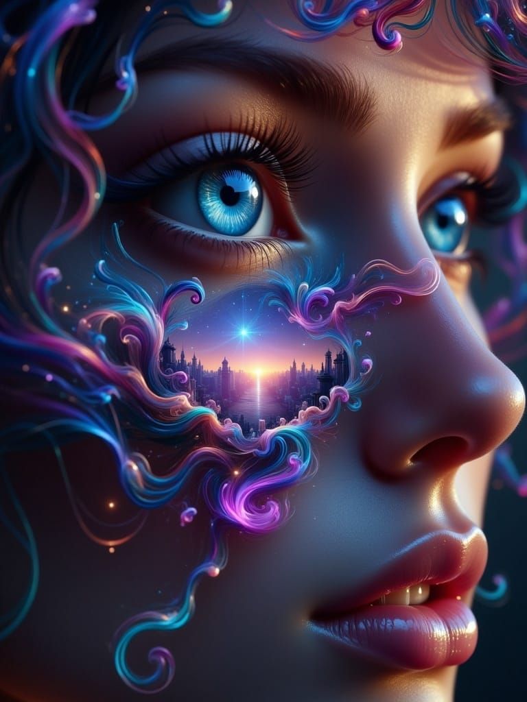 Eyes - Ethereal Portal within Iridescent Eyes