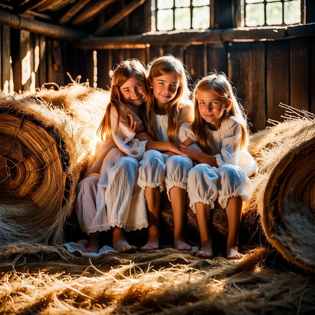Sleepover in the Hayloft - AI Generated Artwork - NightCafe Creator