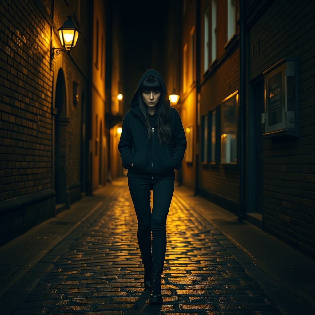 Moody Streetwalker in Hyperrealistic Style - AI Art