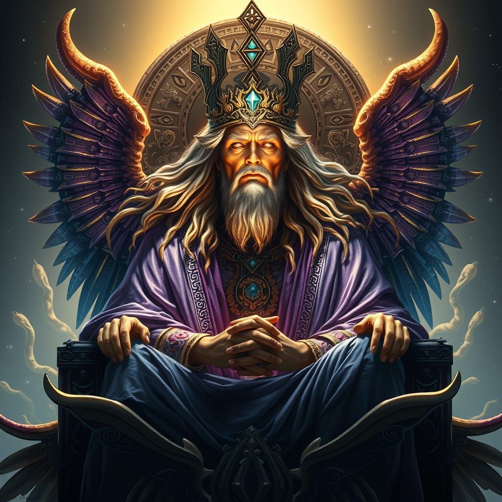 Creator - Ethereal God Commanding Heavens in Hyper-Realistic...