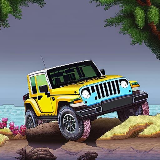 pixel art Jeep - AI Generated Artwork - NightCafe Creator
