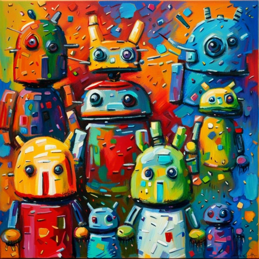 Impressionist Robots - AI Generated Artwork - NightCafe Creator