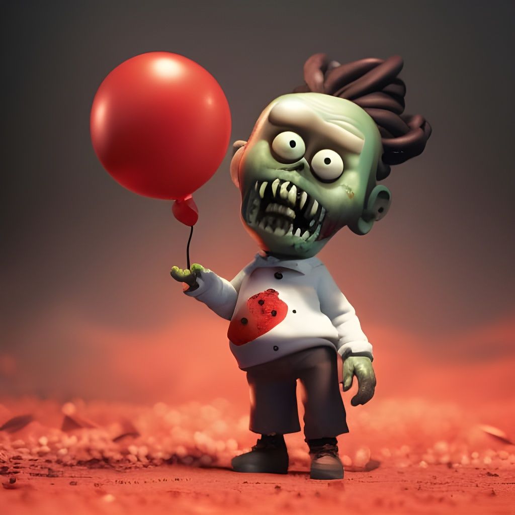Zombie - I have a baloon - AI Generated Artwork - NightCafe Creator