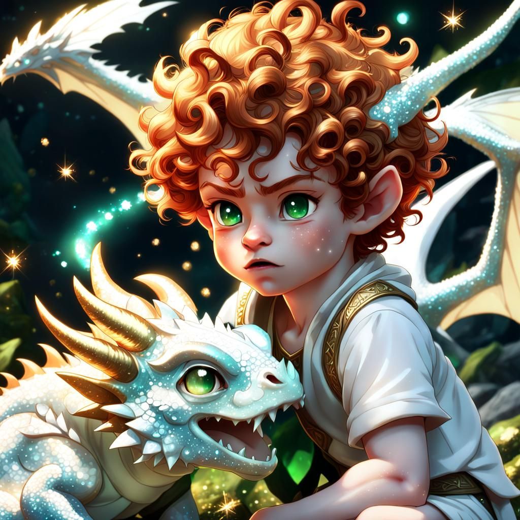 Cute little pale baby with curly ginger hair is making a silly grumpy ...