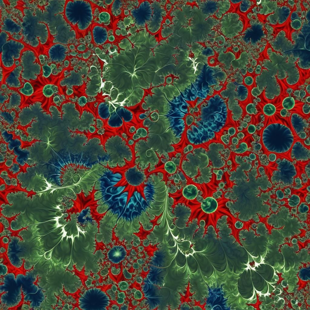 Fraktal Mandelbrot using colors red, green, blue, white - AI Generated ...