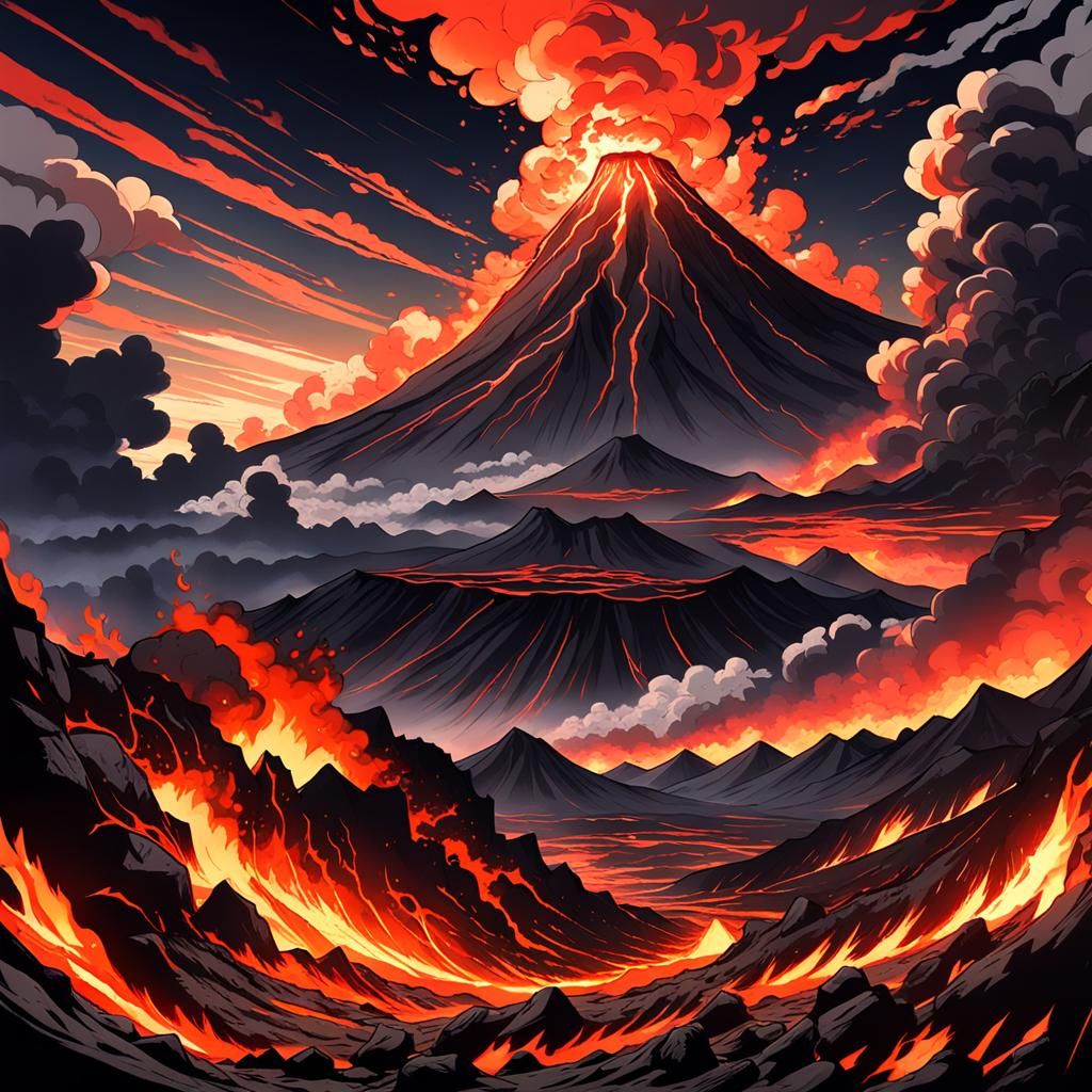 A volcanic eruption - AI Generated Artwork - NightCafe Creator