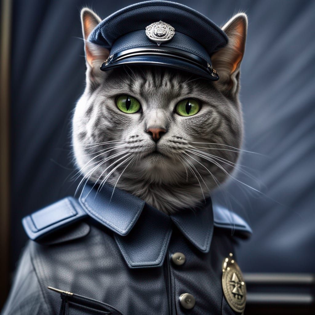 Police cat - AI Generated Artwork - NightCafe Creator