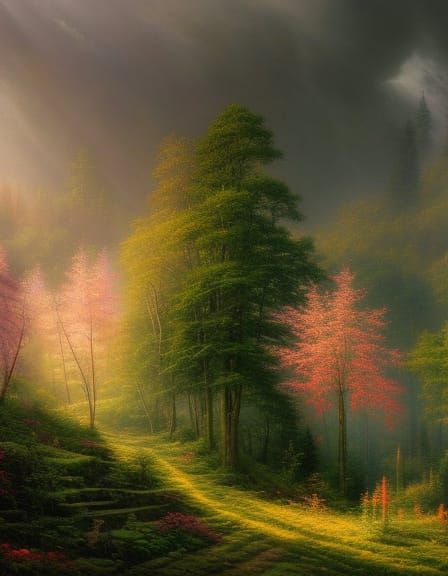 the lit path - AI Generated Artwork - NightCafe Creator