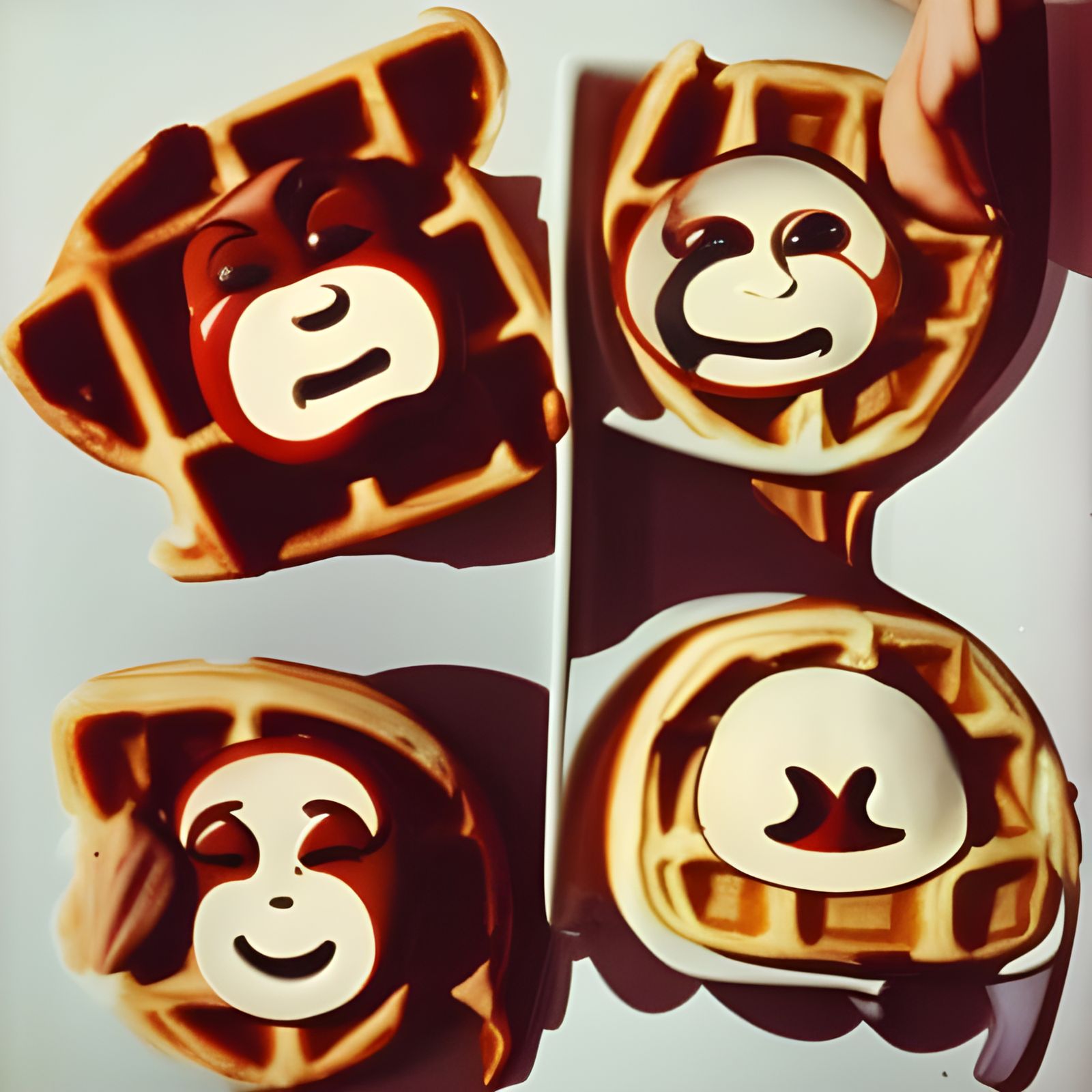 Waffle Faces 01 - AI Generated Artwork - NightCafe Creator