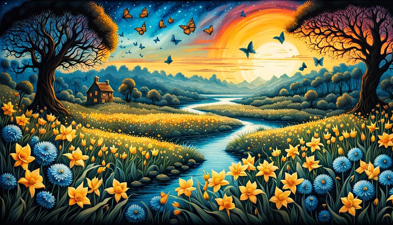 Beautiful Summerscape - AI Generated Artwork - NightCafe Creator