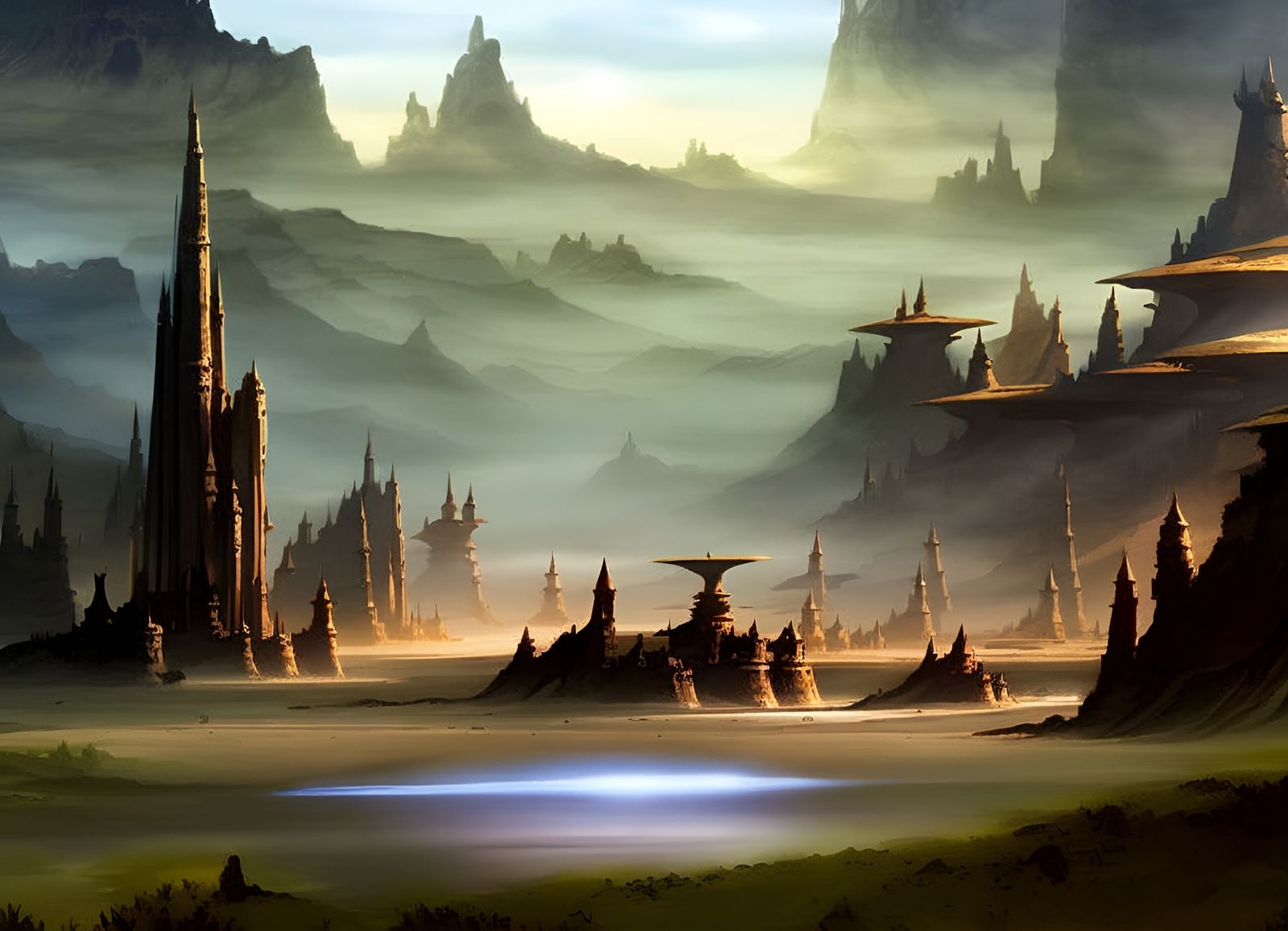 The alien desert outpost, Gclerrin ckai, u'n taienn Haeyon. - AI ...