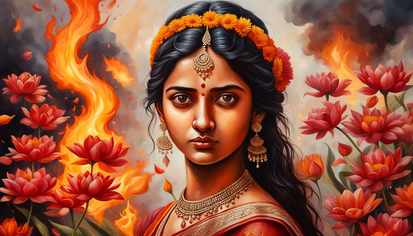 Dedicated to all victims of the Sati ritual - AI Generated Artwork ...