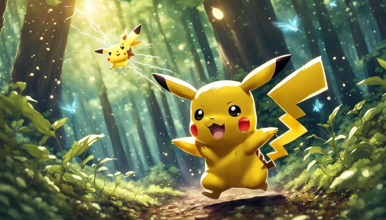 Cute Chibi pikachu running - AI Generated Artwork - NightCafe Creator