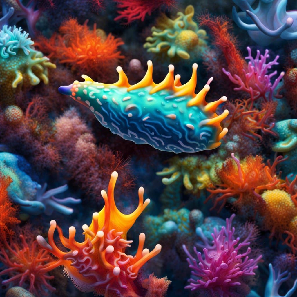 colorful, sea slugs and nudibranch - AI Generated Artwork - NightCafe ...