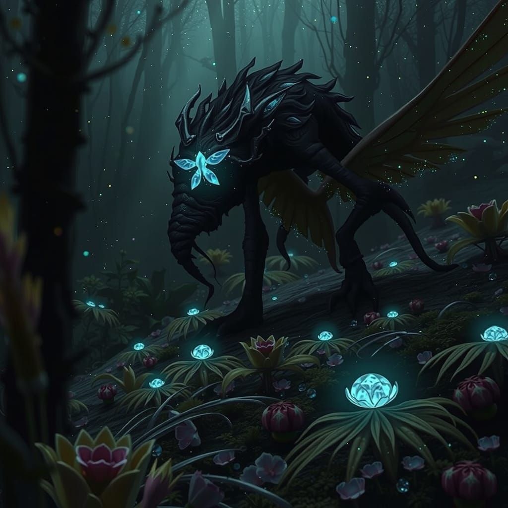 Surreal, Iridescent Beings in a Vibrant, Otherworl... - AI Art