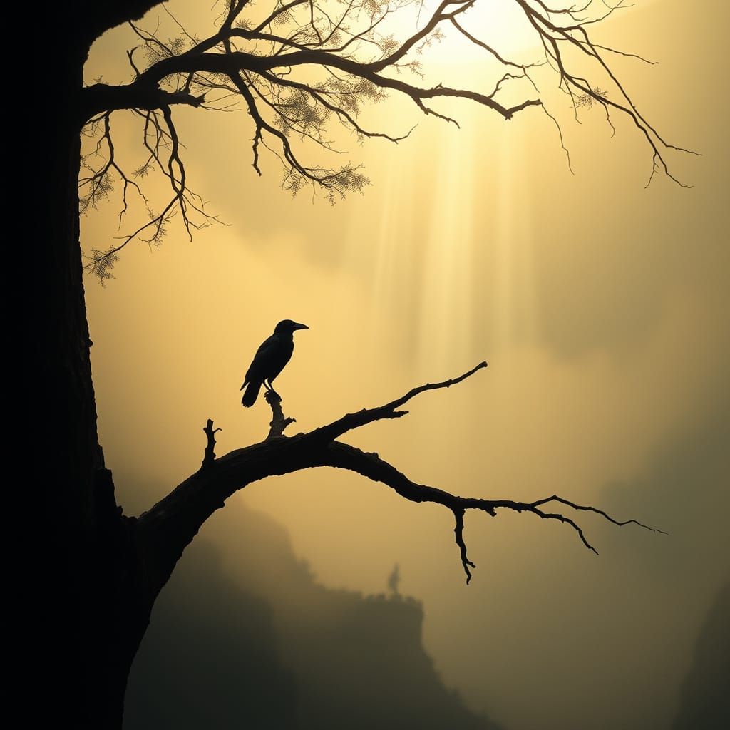 soulani crow 2nd - Mystic Crow in Golden Twilight