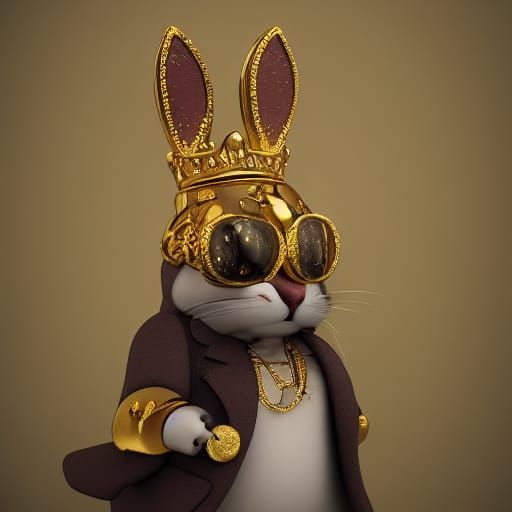 gangster bunny with gold chains and a crown 8k resolution concept art ...